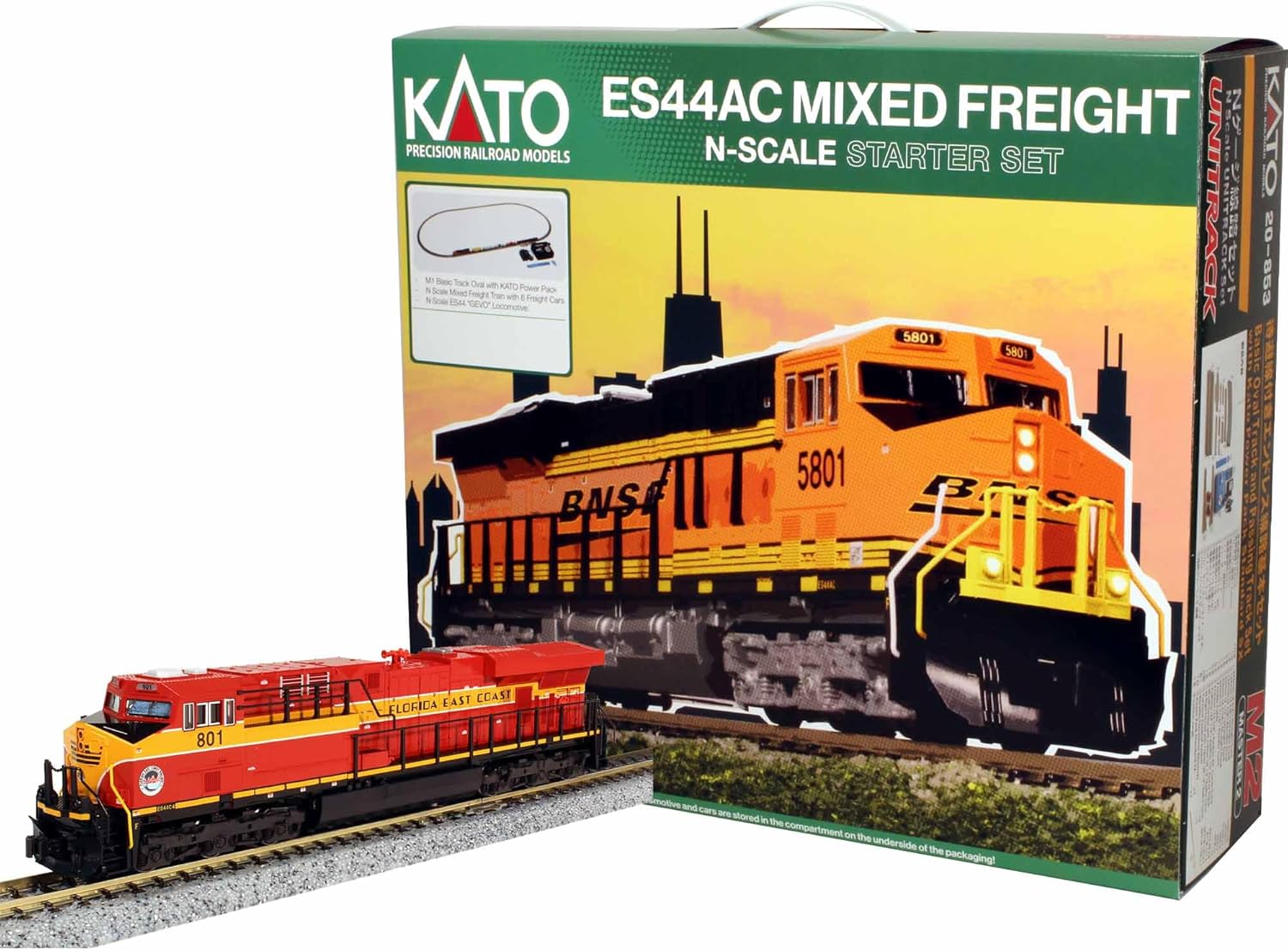 Amazon.com: Kato USA Inc. N GE ES44C4 GevoMixed Freight Set ...