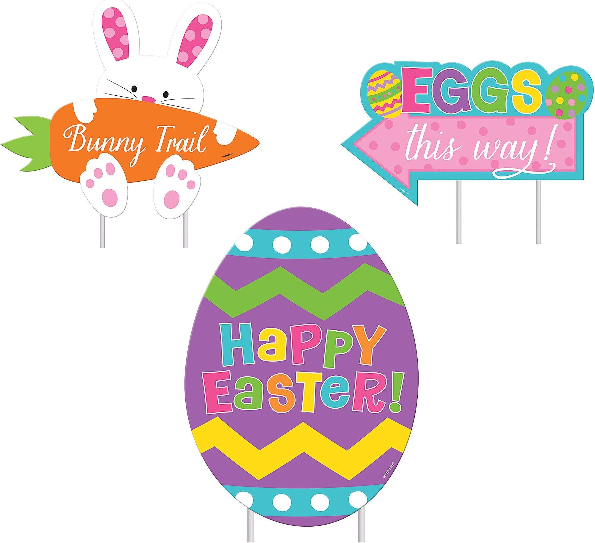 Amazon.com : Easter Egg Hunt Decorations Set - 7 Deluxe Wooden Easter ...