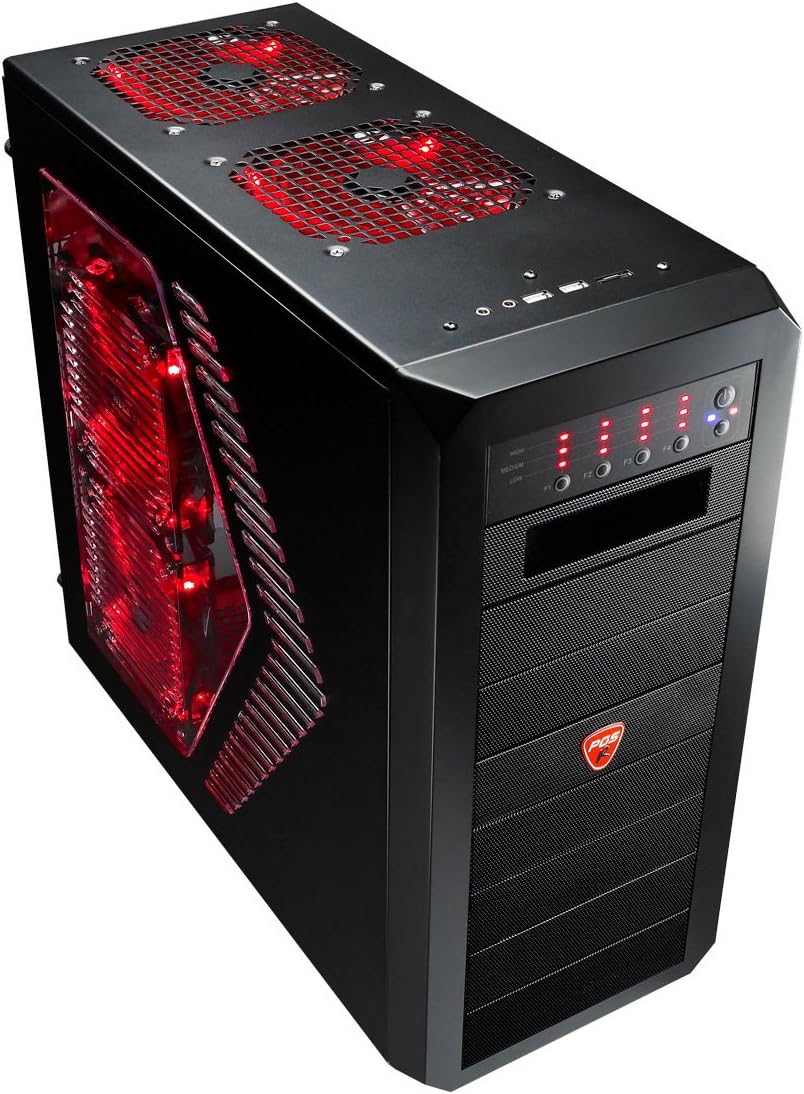 Aerocool RS-9 Devil Red Gaming Case with Screwless Interior and Red LED ...