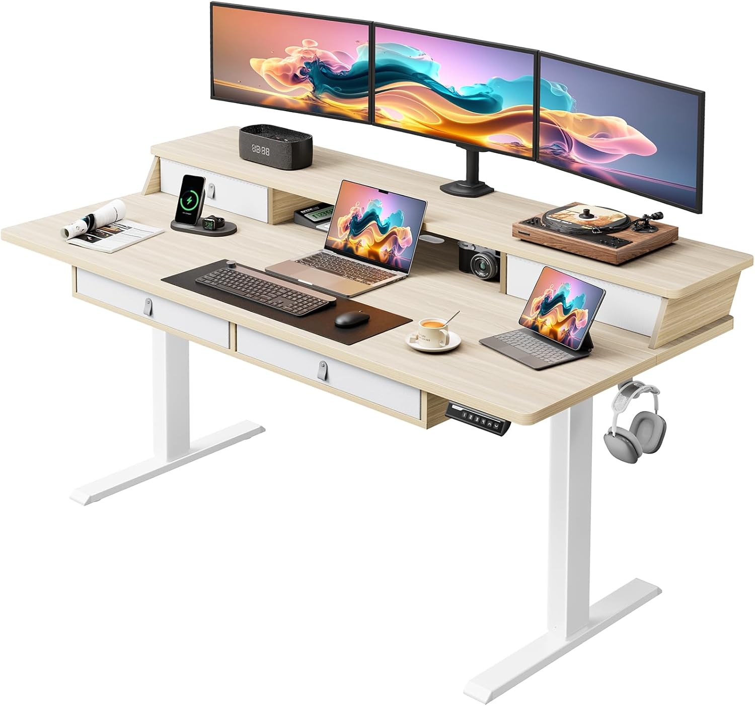 Amazon.com: ErGear Electric Standing Desk with 4 Drawers, 63" x 30 ...