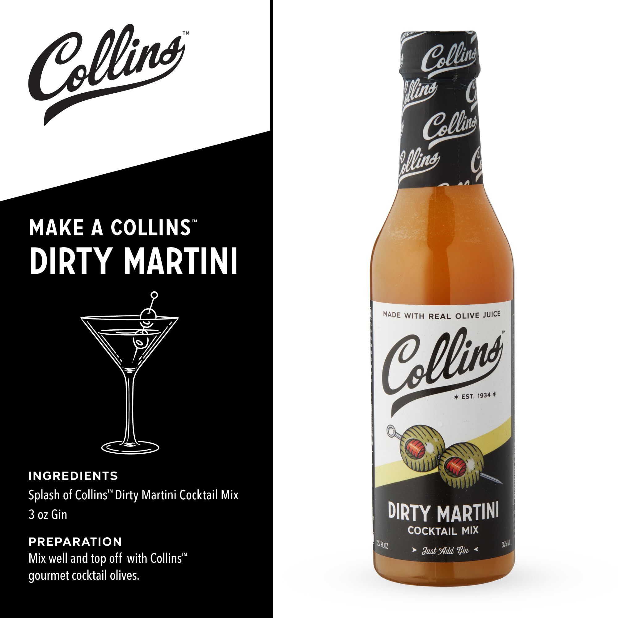 Snapklik.com : Collins Dirty Martini Mix, Dirty Martini Olive Brine ...