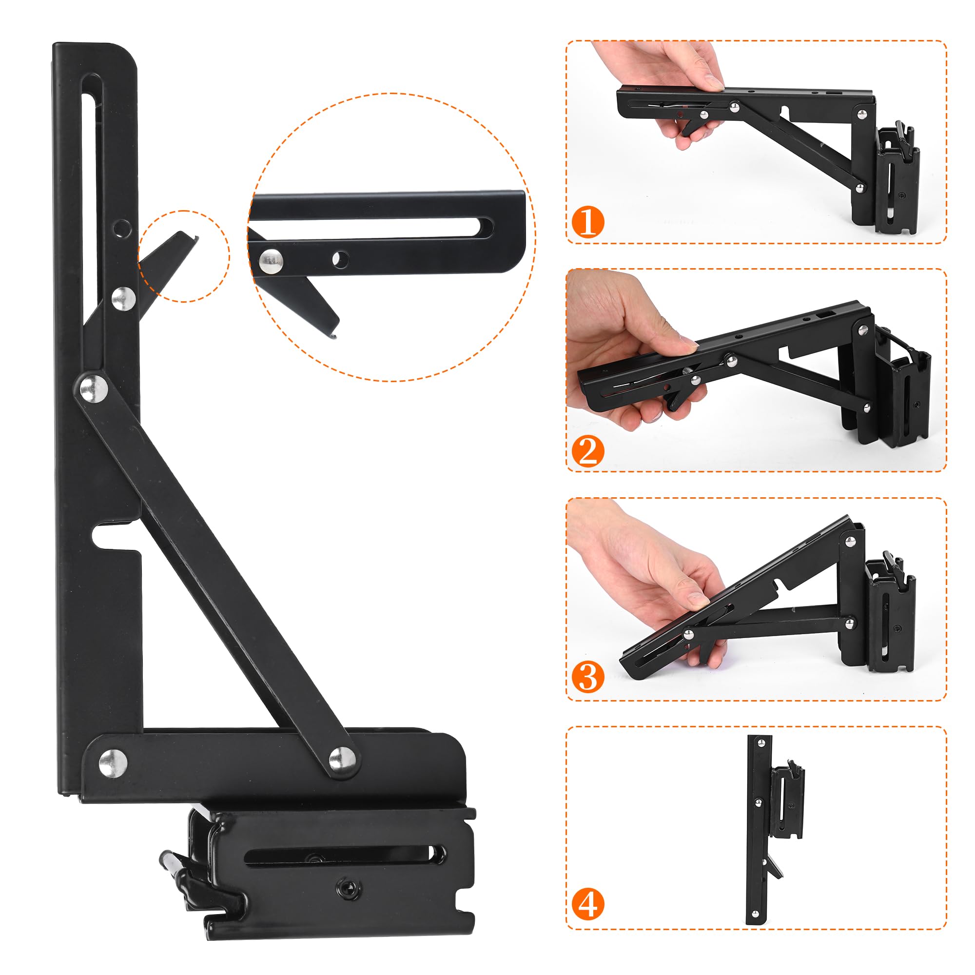 Snapklik.com : E Track Folding Fixed Shelf Brackets 4 Pcs 8 Inch Heavy ...