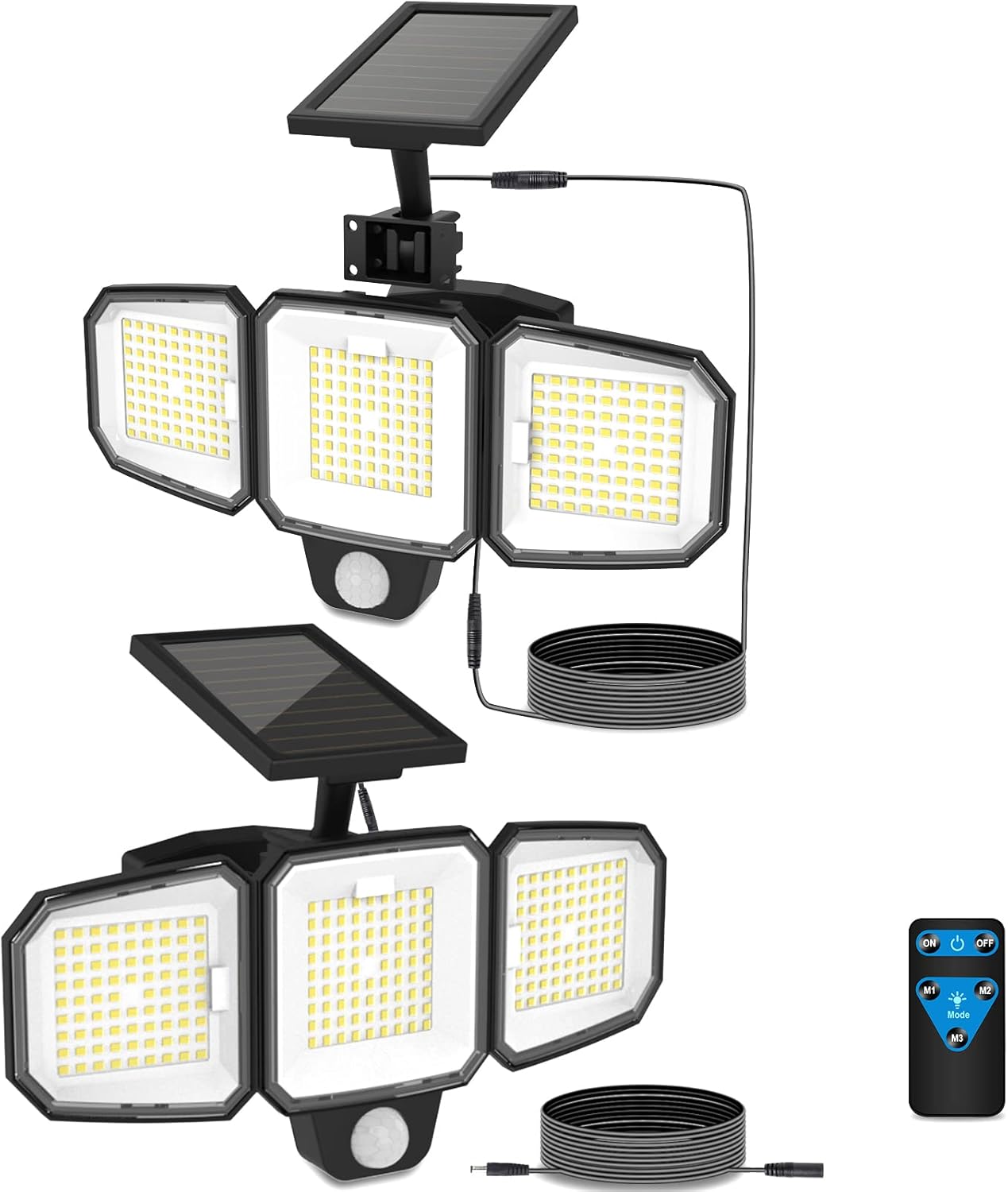 CEOTIS Solar Lights Outdoor, 243 LED 3500LM Motion Sensor Solar Lights ...