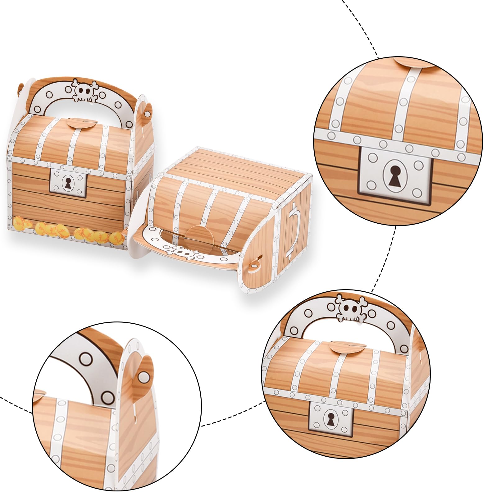 Treasure Chest Favor Boxes 24 Pack Treasure Chest Gable Party Treat