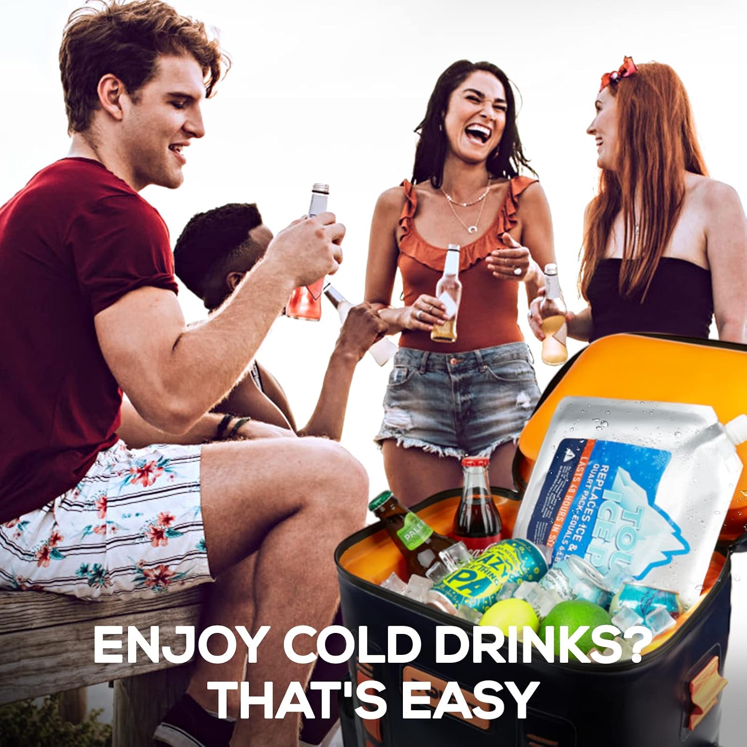 TOURIT Reusable Ice Packs for Coolers Long Lasting Cooler Ice Packs for ...