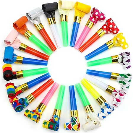 Amazon.com: 24 Pieces Party Blower Noisemakers Blowouts Whistles Party ...