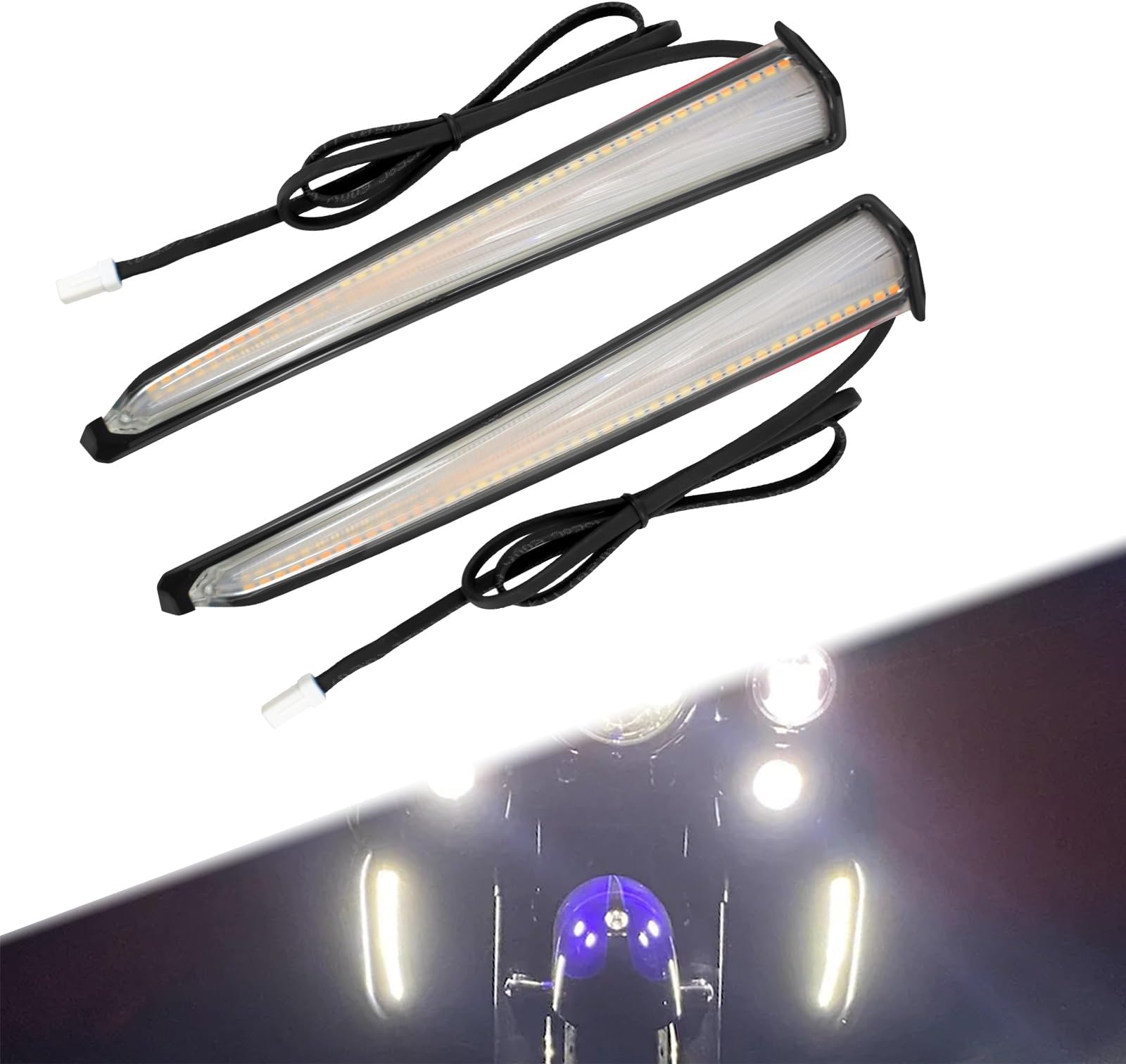 Amazon.com: LIUJJYH Motorcycle Smoke LED Fairing Lower Grills Turn ...