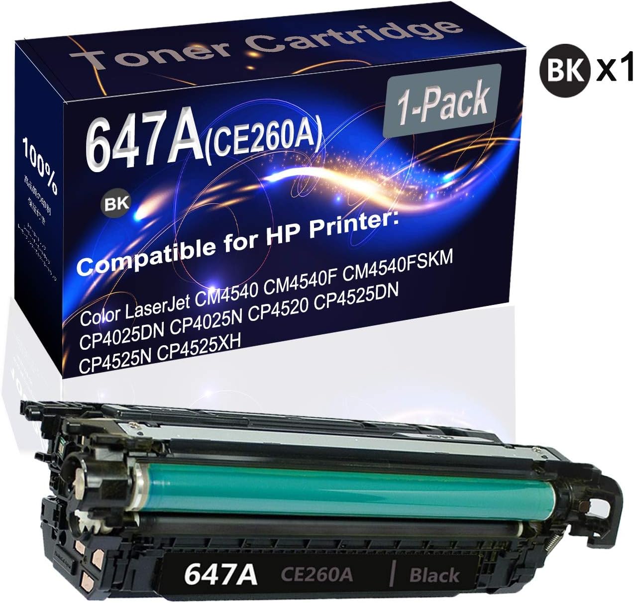 Amazon.com: 1-Pack (Black) Compatible CM4540 CM4540F CP4525XH CP4025DN ...