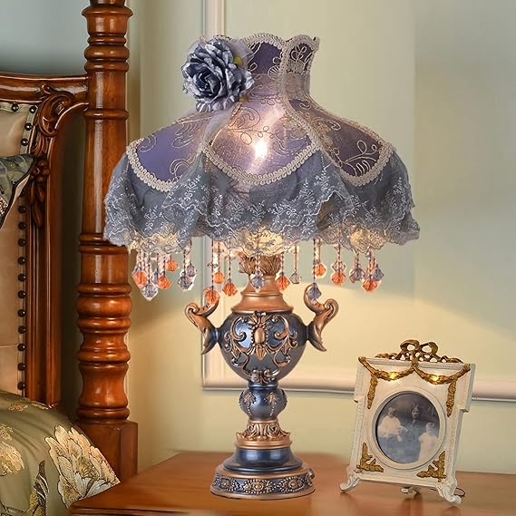 Woeunse Lampes de table en résine de 33 cm - Style victorien Tiffany ...