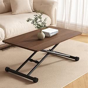 Adjustable Height Lift Top Coffee Table with Metal Legs - Versatile ...