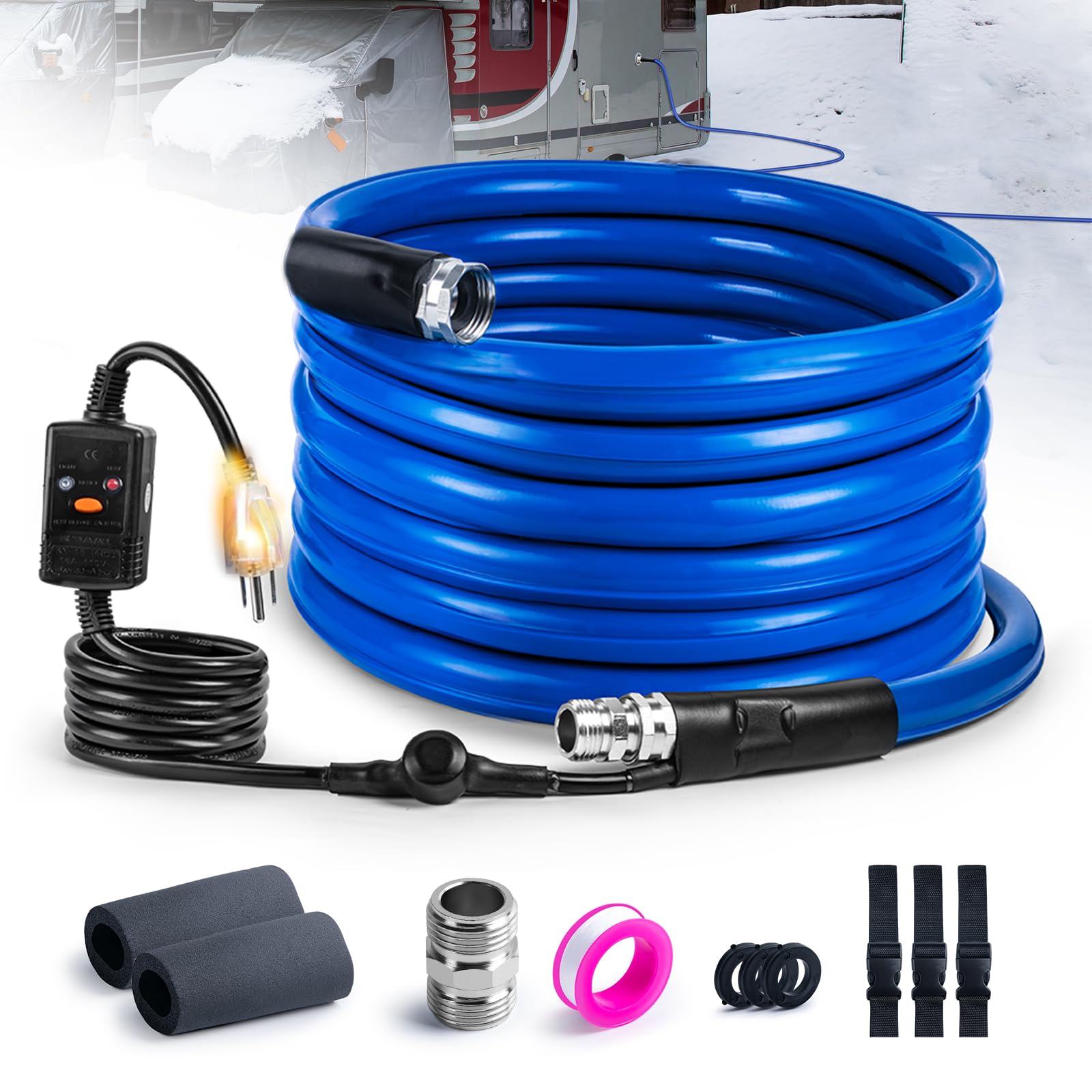 Amazon.com: CHANGE MOORE Leakproof Heated Water Hose for RV 25ft, -40 ...