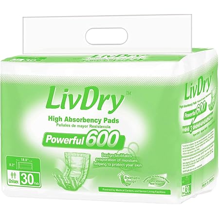 Amazon.com: LivDry Incontinence Pad Insert Long Length, Protection for ...