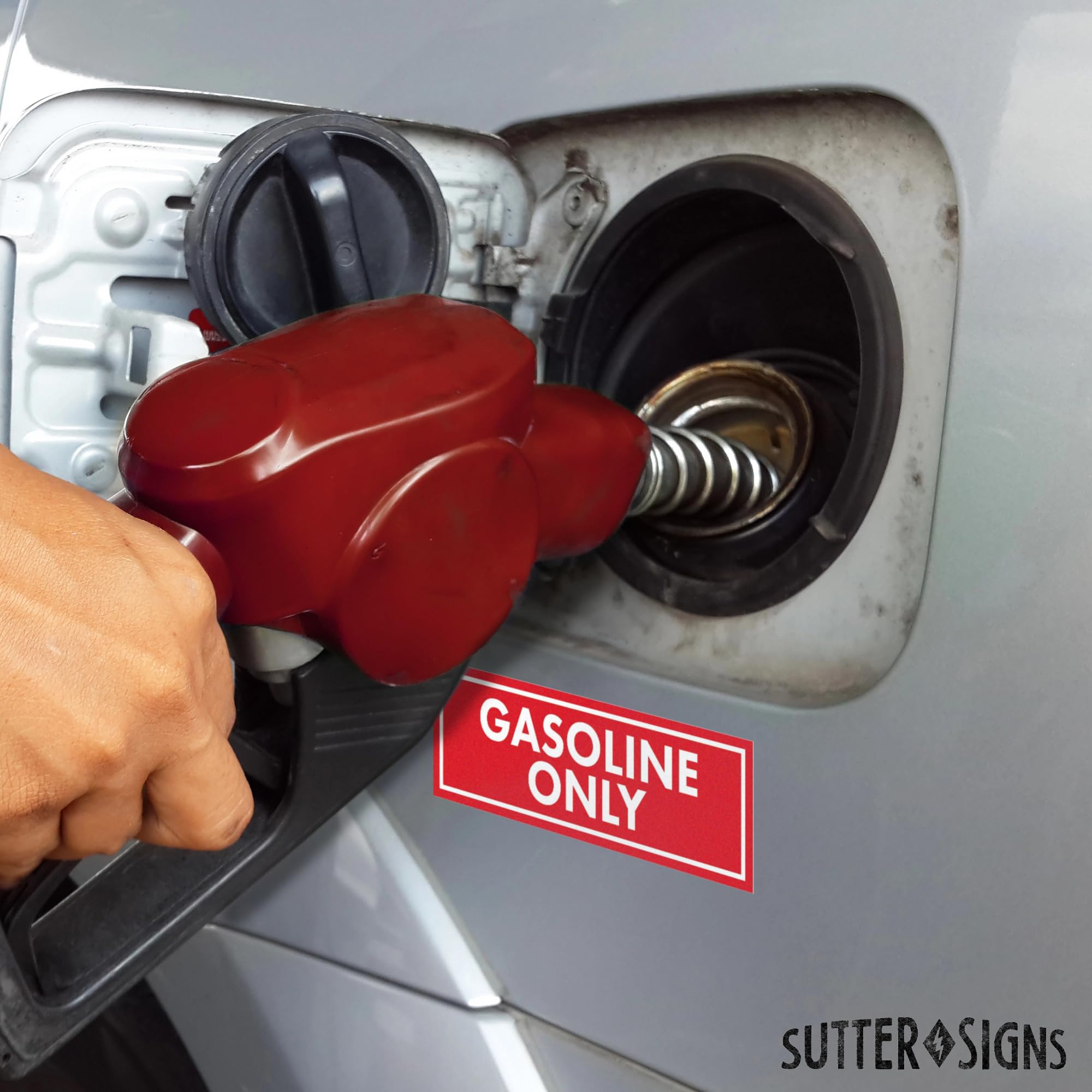 Snapklik.com : Sutter Signs 3pc Gasoline Only Stickers For Fuel Tank ...