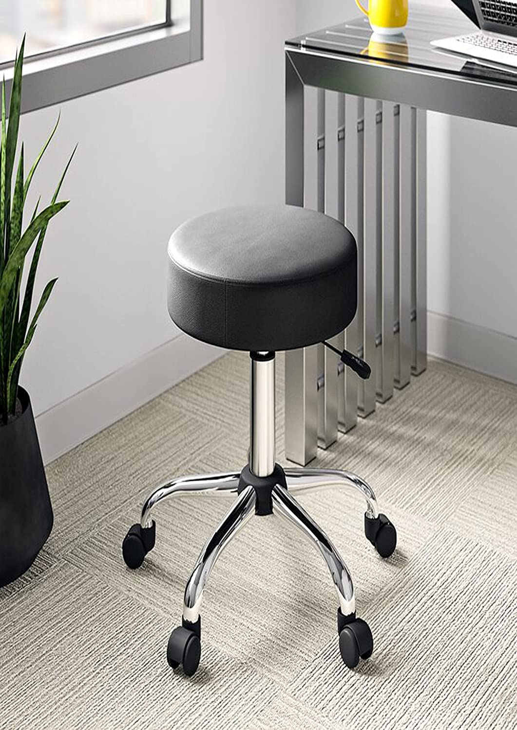 Ngfc Doctor Stool With Adjustable Height, Wheels And Bonded Leather ...