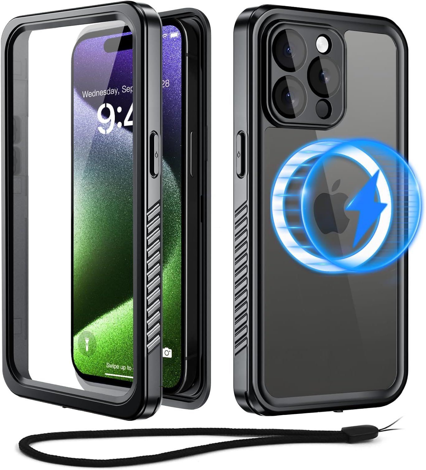 Beeasy pour Coque iPhone 15 Pro Étanche avec MagSafe-IP68 Waterproof ...