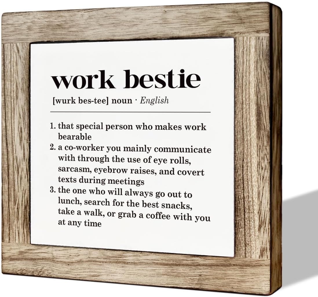 Amazon.com: MLTEye Office Decor, Coworker Gift, Work Bestie Definition ...
