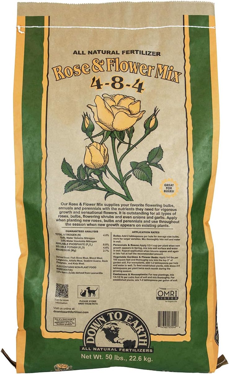 Amazon.com : Down to Earth All Natural Fertilizer Rose & Flower Mix 4-8 ...