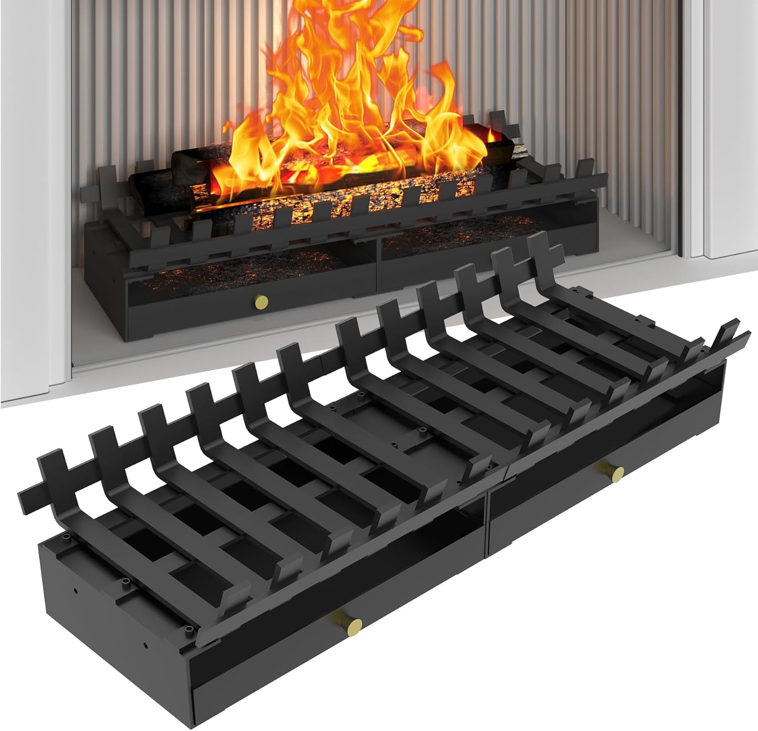 Amazon.com: Air Jade Fireplace Grate with Ash Tray, 28" Wide Heavy Duty ...