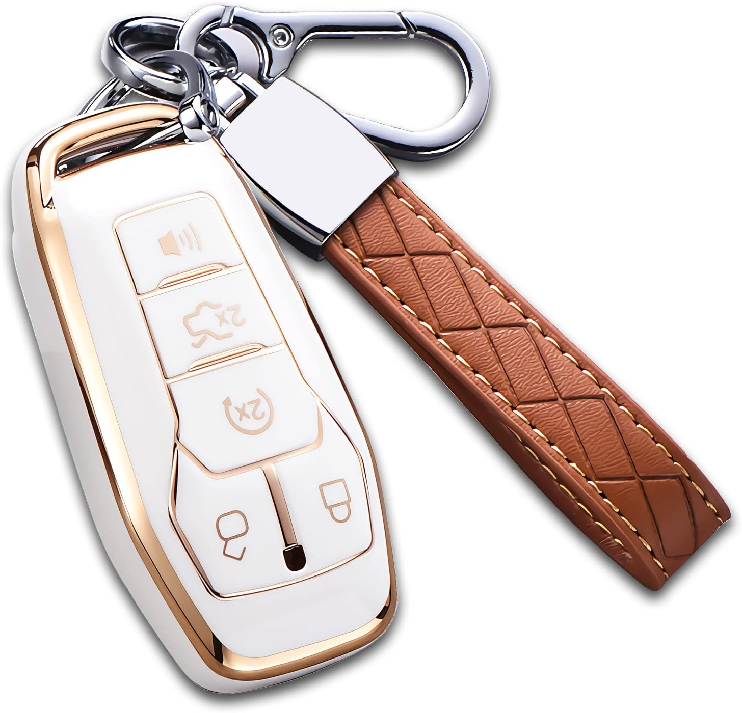 Amazon.com: for Ford Key Fob Cover with Keychain, Premium Soft TPU Full ...
