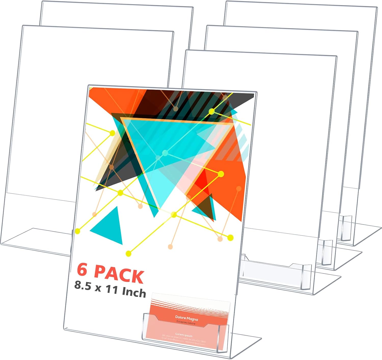 Amazon.com : Crtiin 6 Pcs 8.5 x 11 Inch Acrylic Slanted Sign Holder ...