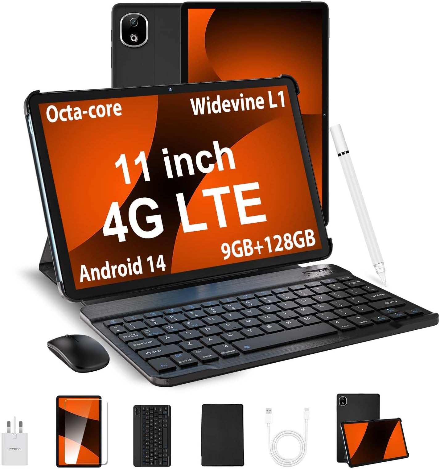 DOOGEE T30E Tablet with Keyboard, 11 Inch Tablet with Pen, 128GB ROM ...