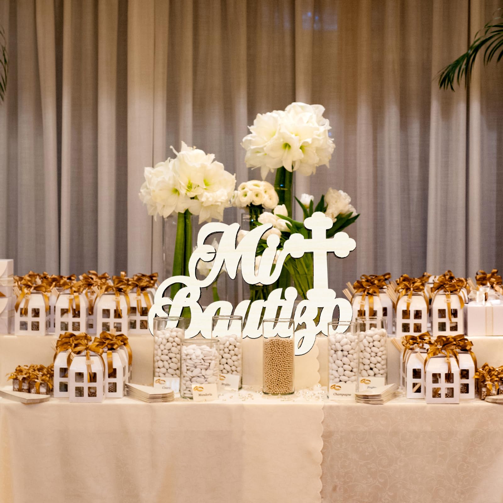 Snapklik.com : Mexico Wooden Mi Bautizo Sign-Baby Shower Supplies