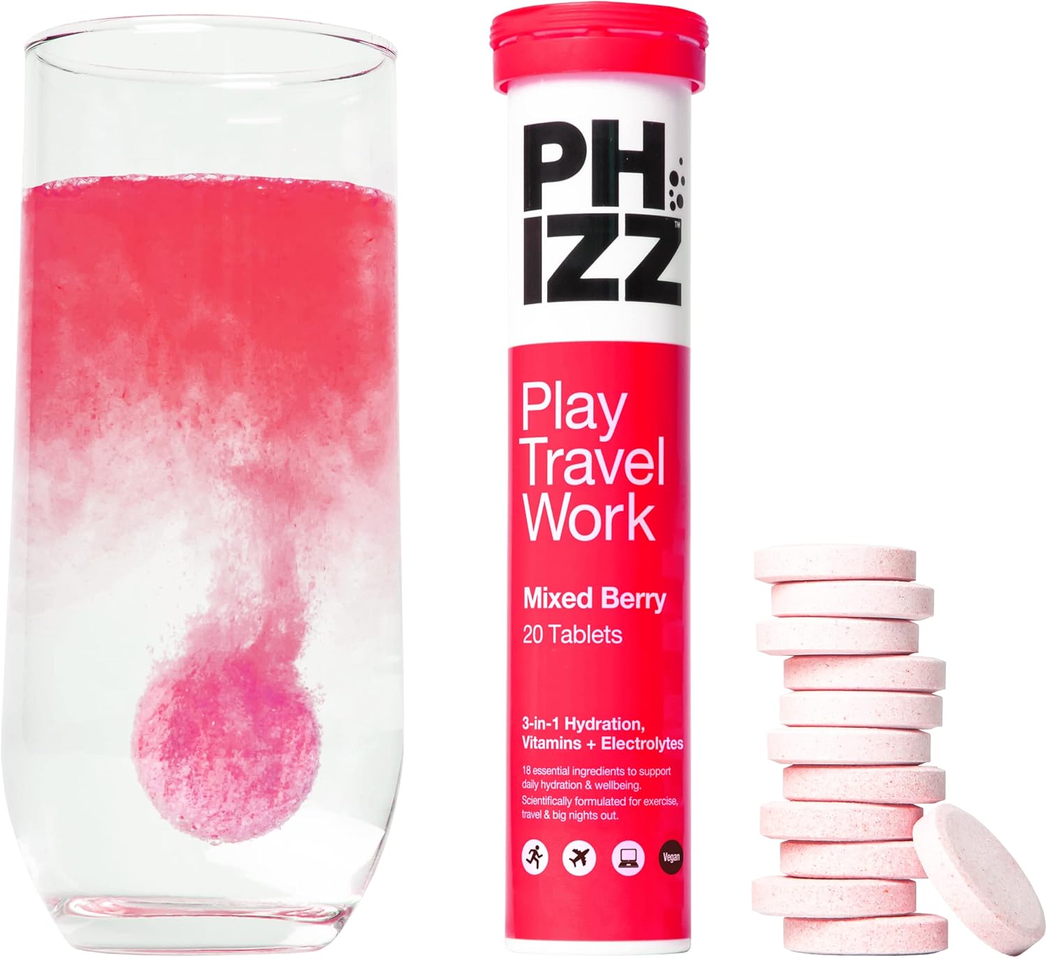 Phizz Electrolyte Multivitamin Hydration Tablets - 18 Vitamins ...