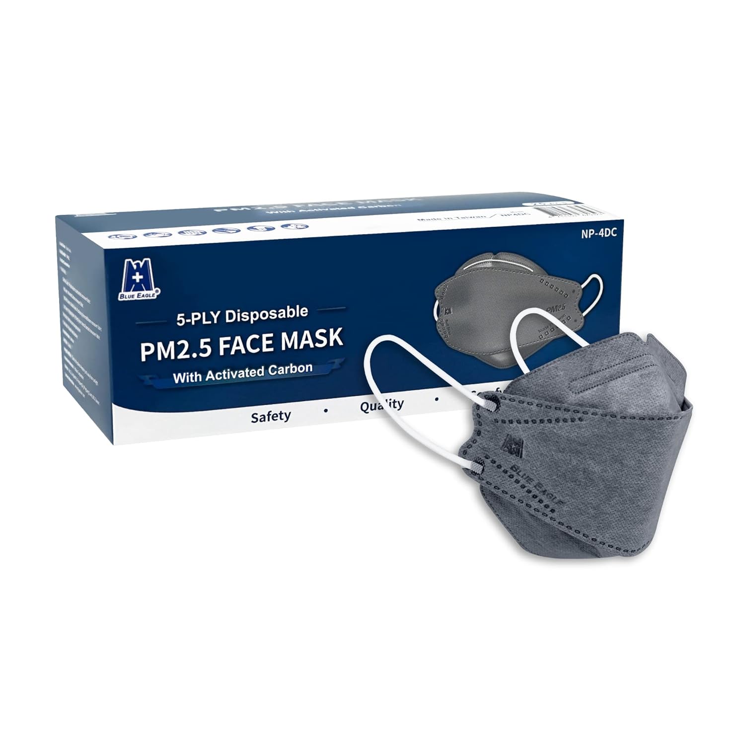 Amazon.com: 5-PLY BlueEagle Disposable Adult Face Mask | 3D Structure ...