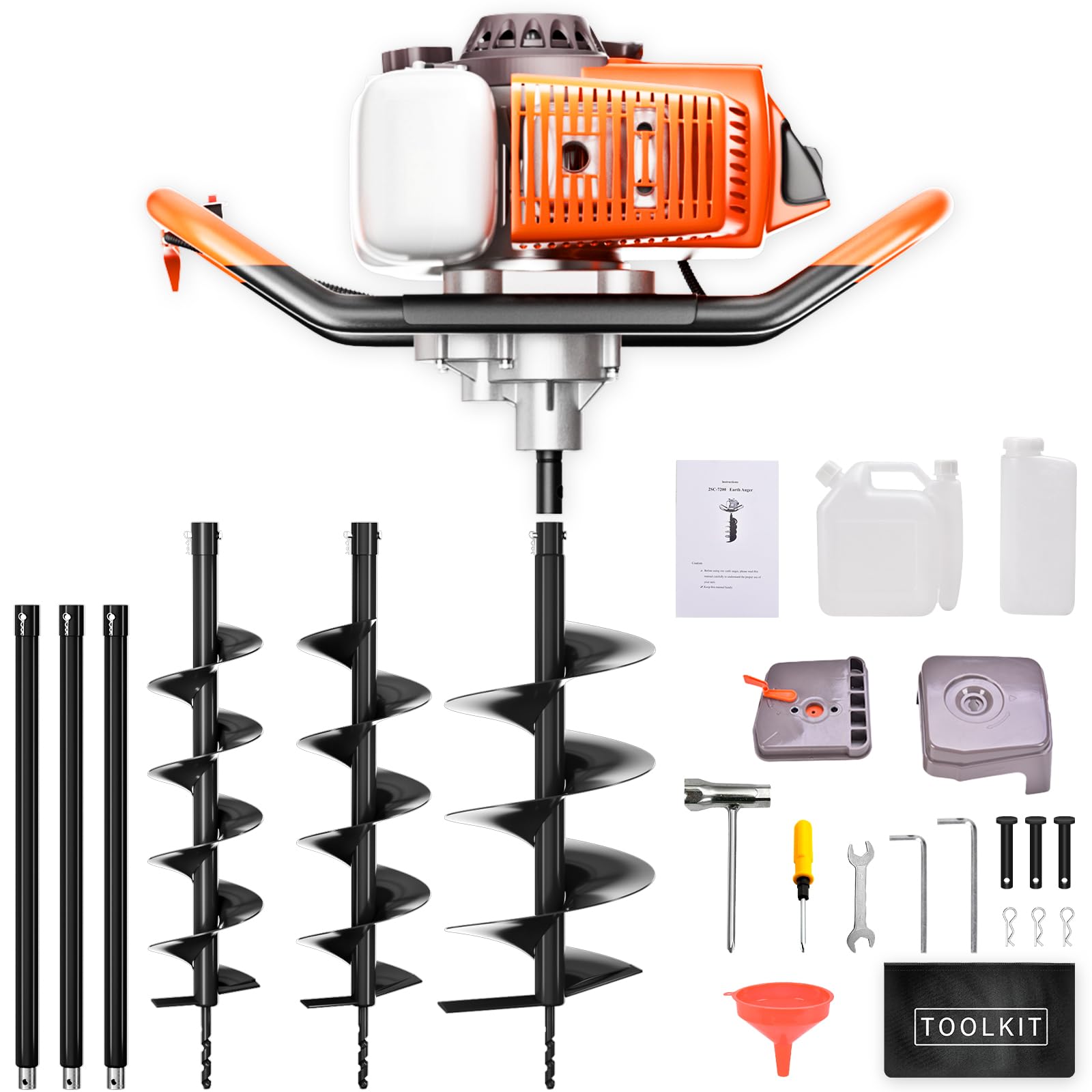 Amazon.com: 72CC Post Hole Digger,2-Stroke Auger Post Hole Digger Gas ...