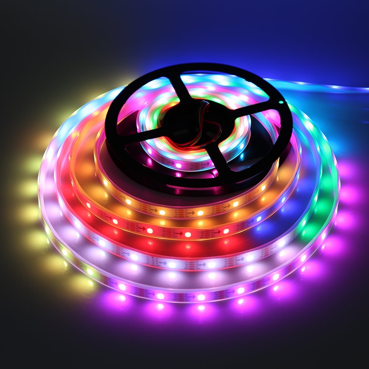 Buy LED Strip Lights, Dreamcolor DC 5V 16.4ft 150Leds Black PCB TUB ...