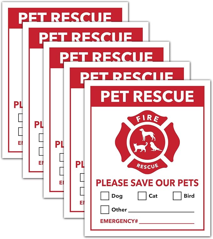 Amazon.com: 5 Pet Rescue Stickers, Fire Rescue Sticker, Save Our Pets ...