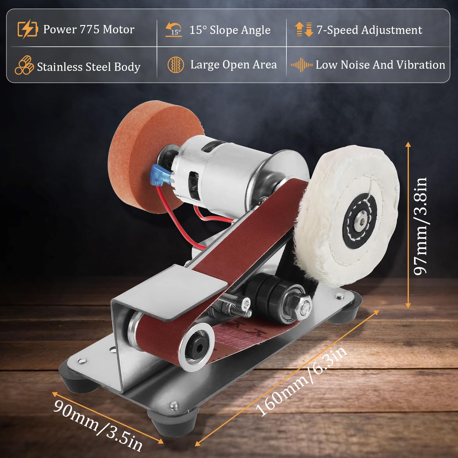 Snapklik.com : Mini Belt Sander Electric Bench Grinder Sanding Machine ...