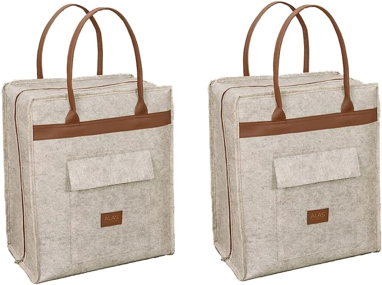 Amazon.com | x2 PCS 6 Pairs Travel Shoe Bag With Leather Handles With ...