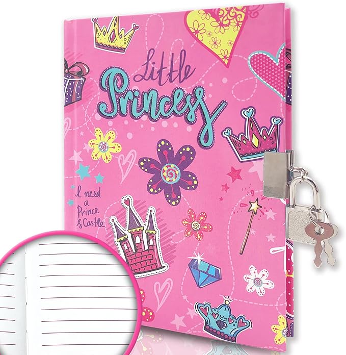 Amazon.com: Girls Diary with Lock for Kids, 7x5.25 Inches 160 Lined ...