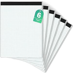 Amazon.com : Graphing Paper 8.5 x 11, Graph Paper Pad, 4x4 Quad Grid ...
