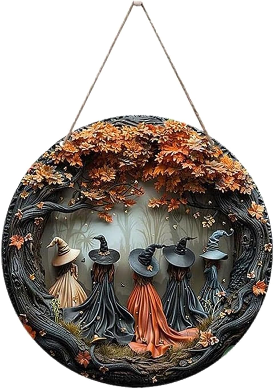 Amazon.com: Graddi Witching Hour Door Wreath, Witch Door Plate ...