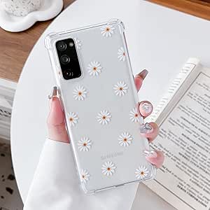 ZTOFERA Case for Samsung Galaxy S20 FE, Transparent Clear Soft TPU Case with Daisy Pattern ...