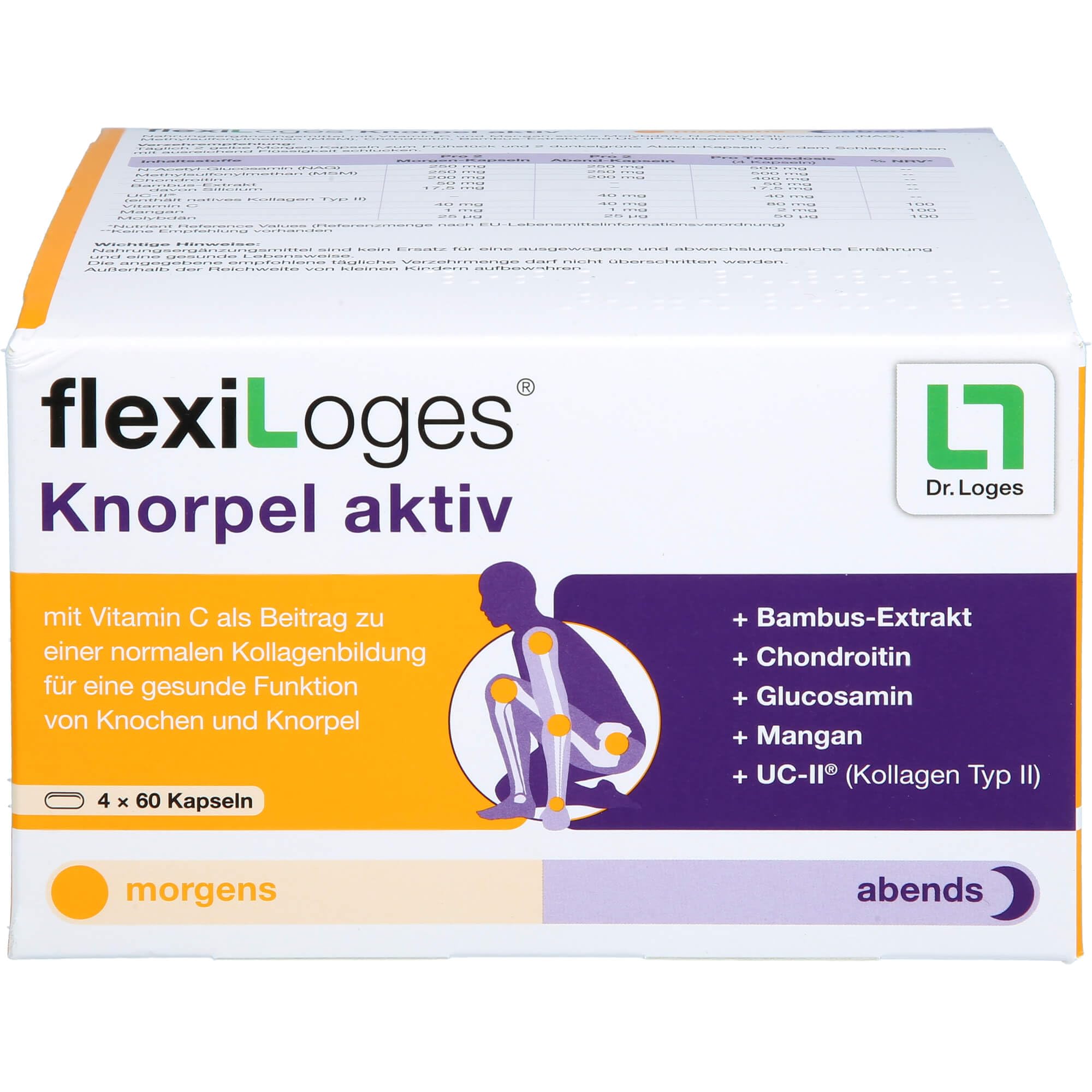 flexiLoges® Knorpel aktiv - 240 Kapseln - Abgestimmtes Nährstoffkonzept ...