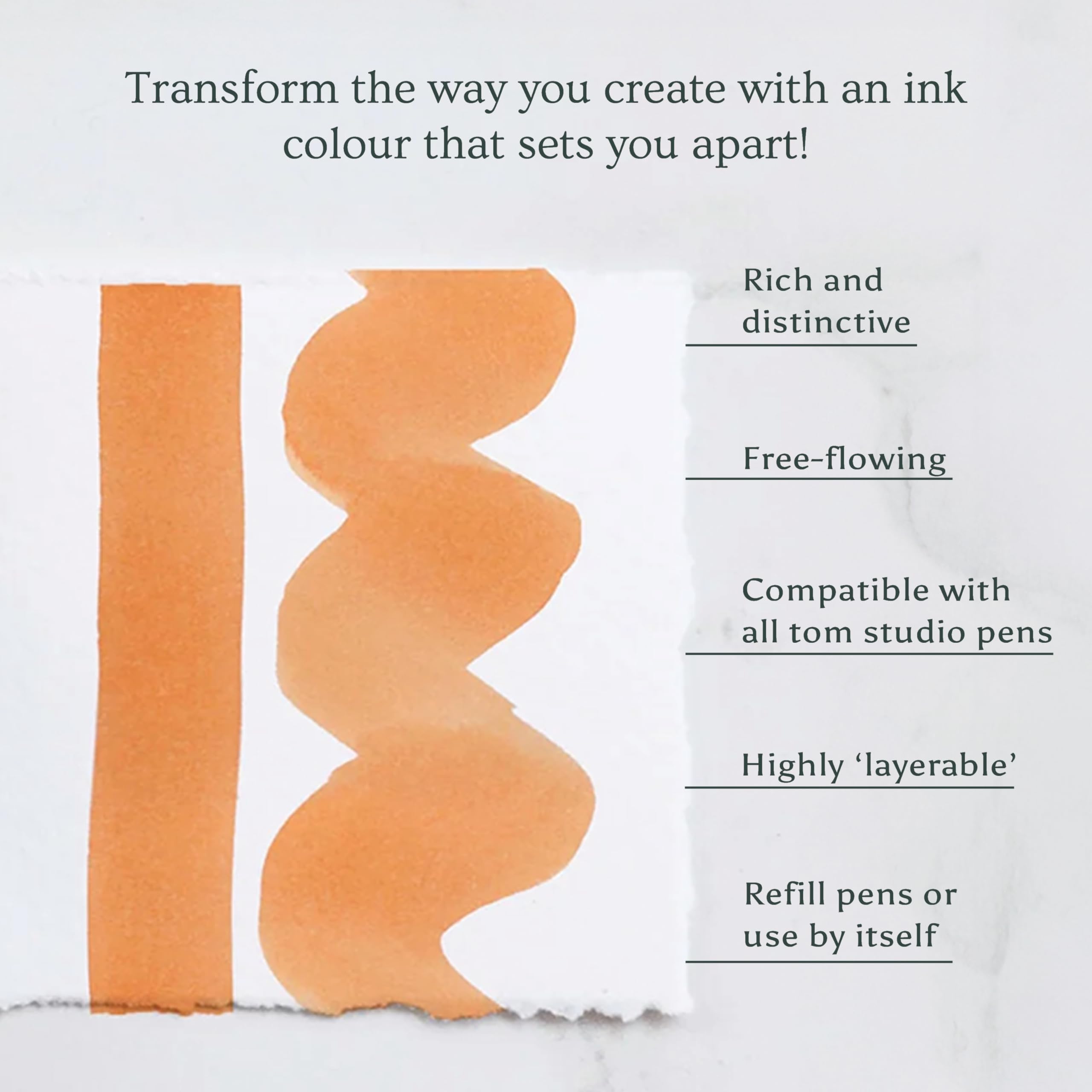 Tom’s Studio Fountain Pen Ink, Marmalade Orange Writing Ink, Glass Ink ...