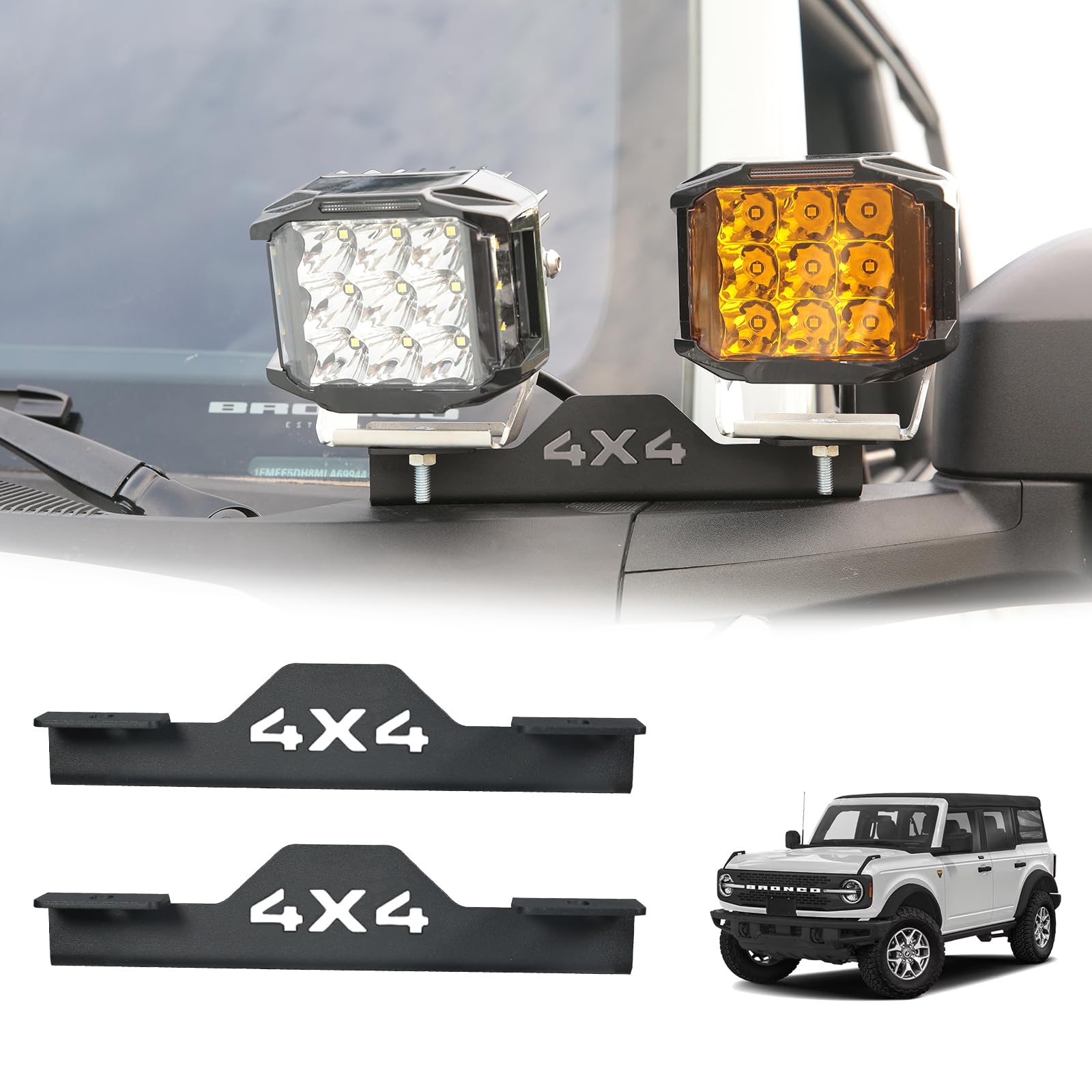 Off Road Lighting Brackets 2014 2021 Toyota Tundra Front Bumper Top