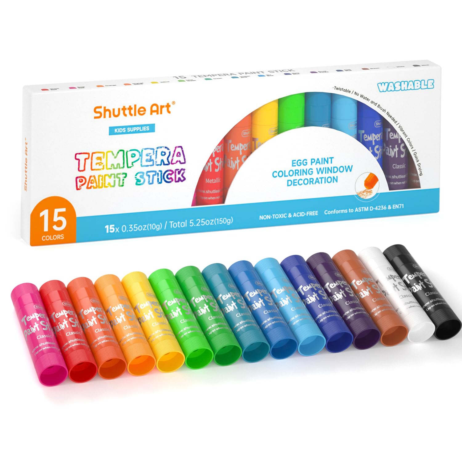 Amazon.com: Tempera Paint Sticks, 15 Colors Solid Tempera Paint for ...