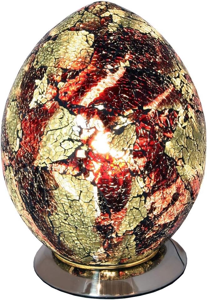 Britalia LED White Mosaic Glass Vintage Egg Table Lamp 30cm | 470 Lumen ...