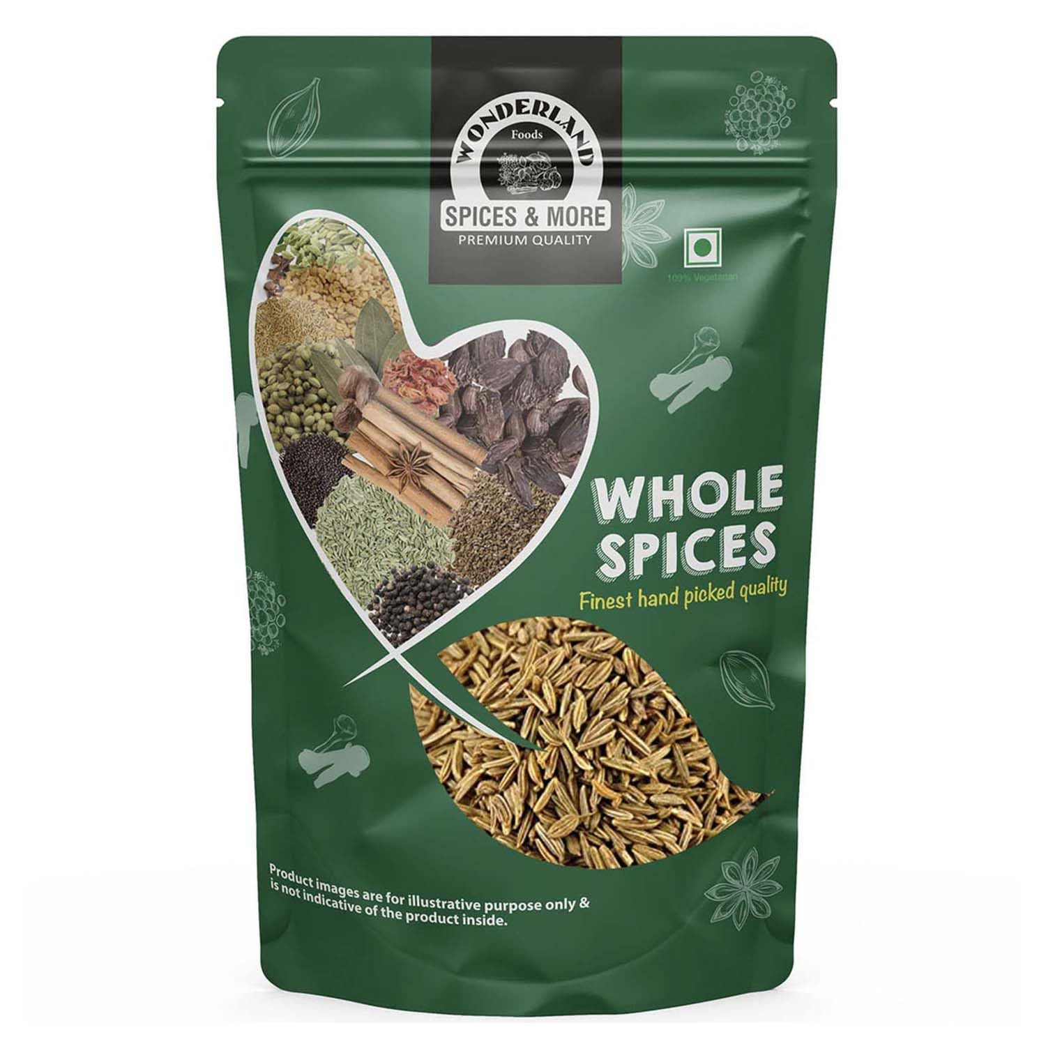 Wonderland Foods 250g Cumin Seeds (Whole Jeera) Pouch | Indian Spices ...