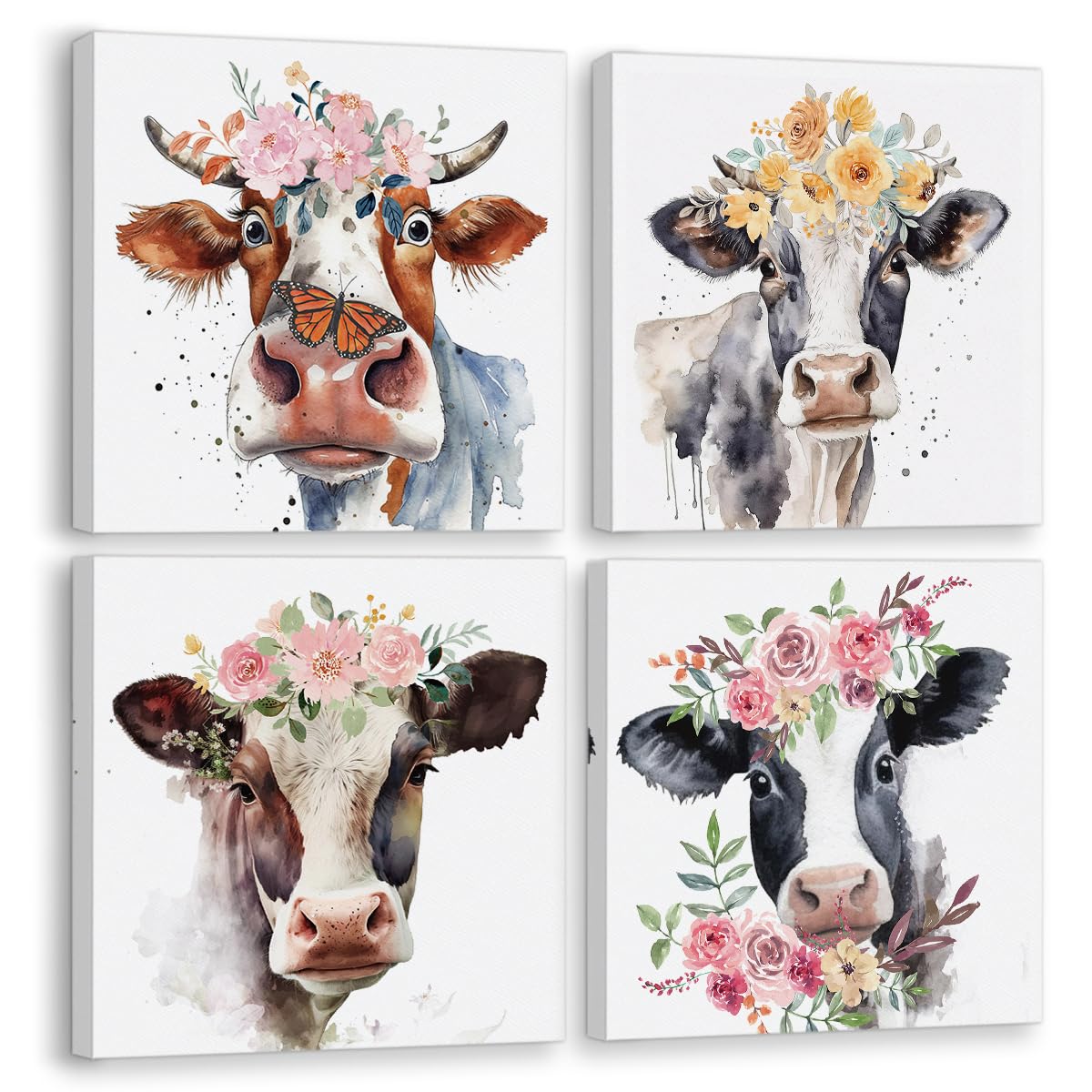 Amazon.com: BIWSHA Cow Decor,Cow Canvas Wall Art,Cow Pictures Wall ...