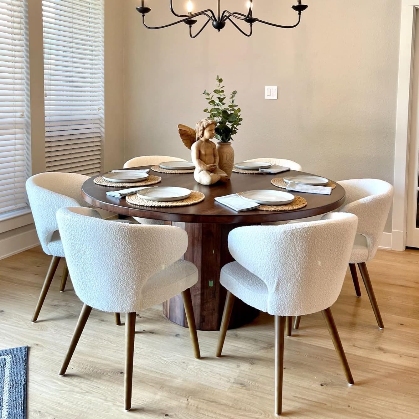 Amazon.com - Simple Table and Chair Set Modern Design Round Table ...