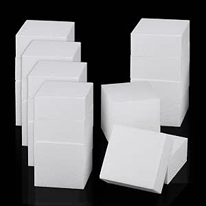 KEILEOHO 24 Pack 10x10x5cm Square Foam Blocks, 4x4x2 Inch White ...