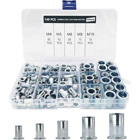 149 Piece Rivet Nuts Set M4 M5 M6 M8 M10 Rivet Nuts Blind Rivet Nuts ...