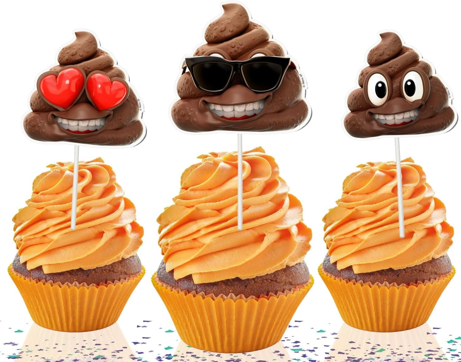 Amazon.com: Poop NEWMOJI® Cupcake Toppers - 10 Pcs Set, Playful Poop ...