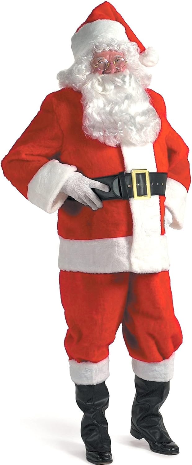 Amazon.com: Halco Popular Rental Quality Santa Suit Claus Deluxe Red ...