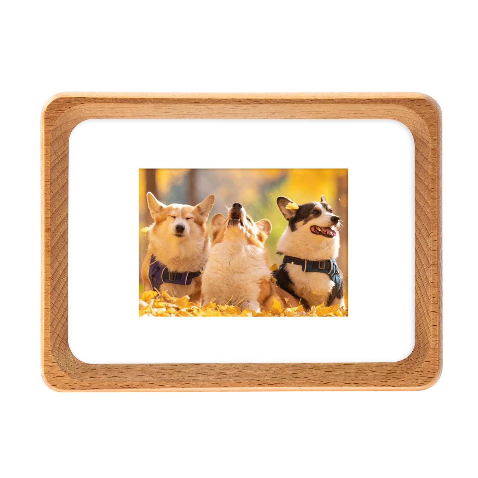 Kattepote Wooden Small Photo Frame 3.5 x 5 inch with Mat to fit Photo ...